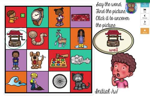 Articulation | Boom Cards Articulation -W- Game | Reveal the Picture Set 1