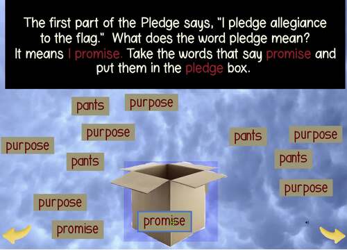 What is the Pledge of Allegiance BOOM CARDS: A TEACHING DECK for SPED