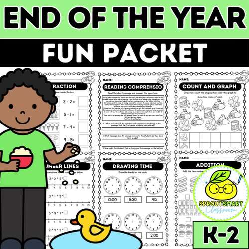 End of the Year Fun Busy Work Packet for 1st grade Morning Worksheets