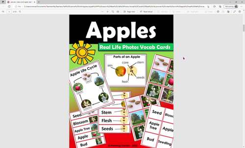 Apple Life Cycle + Parts: Real Life Photos Cards, Word Wall, Posters ...
