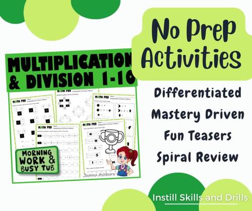 Multiplication and Division 1-10 Practice Fluency & Morning Activity ...