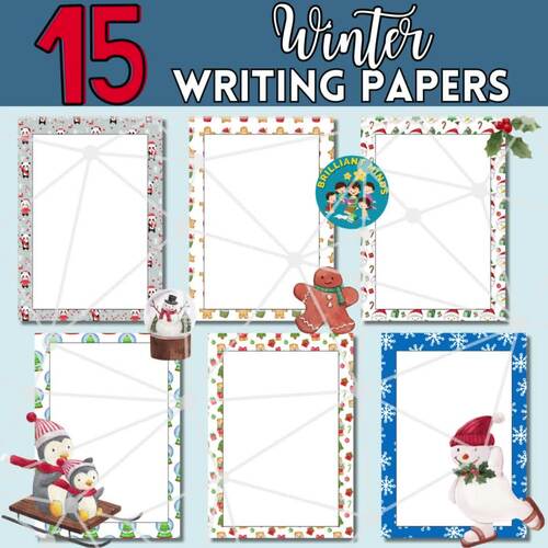 Blank Winter Writing Paper, Snow Globe Writing Paper Winter Letter ...