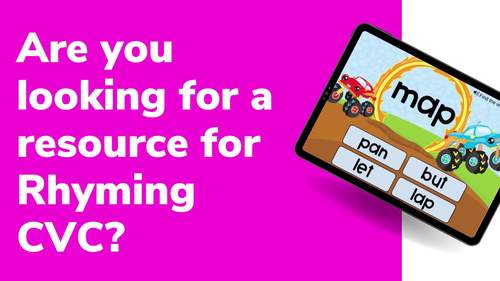 CVC Word Family Rhyme Boom Cards by Fiddleheads | TPT