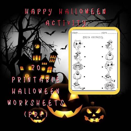Halloween Counting & Matching Worksheets | 20 Printable Math Pages for ...