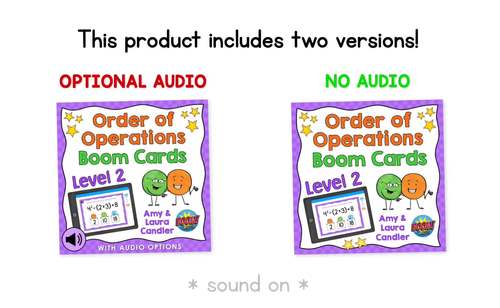 Order of Operations Level 2 Boom Cards (Self-Grading with Audio Options)