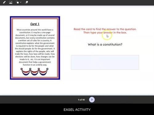 The Constitution or Constitution Day Scavenger Hunt with Easel Option