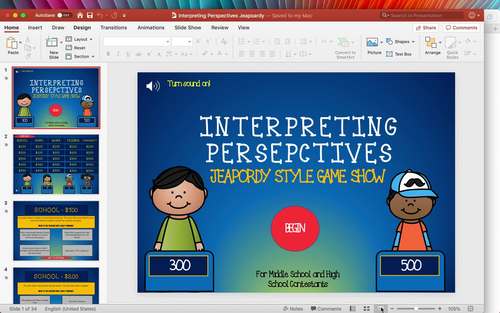 Perspective Taking Scenarios for Middle School & High School Game Show