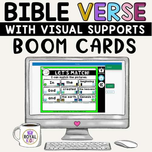 Bible Verse WITH Visual Supports BUNDLE - Print and Digital Boom Cards ...