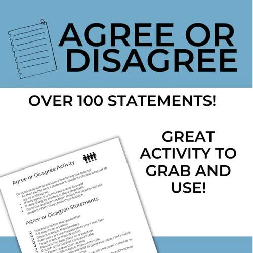 Topics to Agree or Disagree by ShipleyMade | TPT