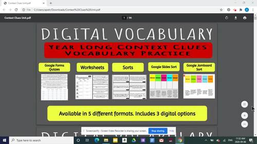 Yearlong Context Clues Vocabulary Unit by Nurtured Knowledge | TpT