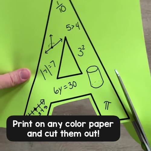 Printable Math Bulletin Board Letters for Word Wall Classroom Decor