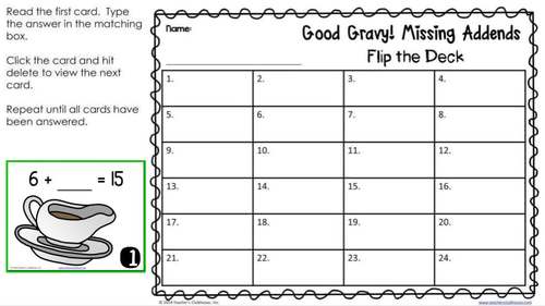 November Digital Task Cards {Flip the Deck} by Teacher's Clubhouse