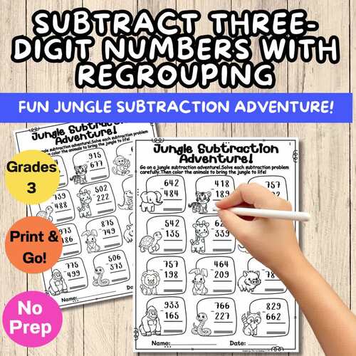 Subtract Three-Digit Numbers with Regrouping – Grade 3 Math Worksheets