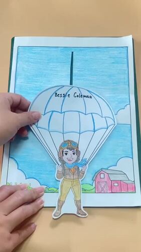 Women’s History Month | Bessie Coleman: Be Brave! Parachute Slider Craft