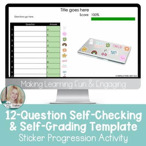 Template for Google Sheets - Digital Self-Checking Activity - Self-Grading