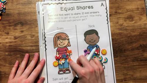 Mini Eraser Math - K-1 Equal Sharing Activities by VA SOL Superstars
