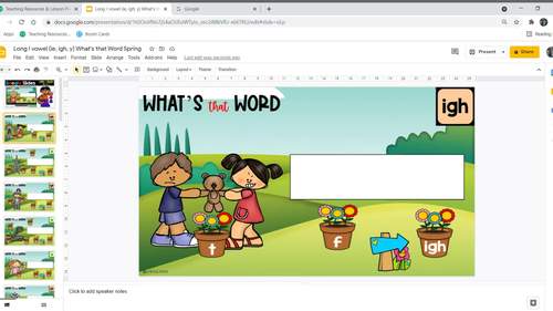 Long I Vowel (ie, igh, y ) What's that Word Google Slides Spring Activities