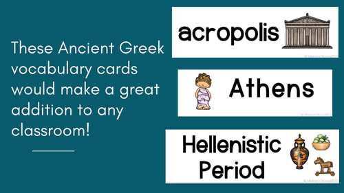 Ancient Greece Vocabulary Cards by Maestra Novoa | TPT