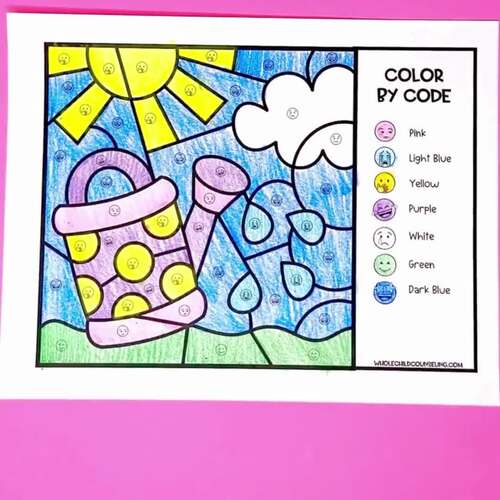 Recognizing Emotions Spring SEL May April Color by Code Easter Feelings ...