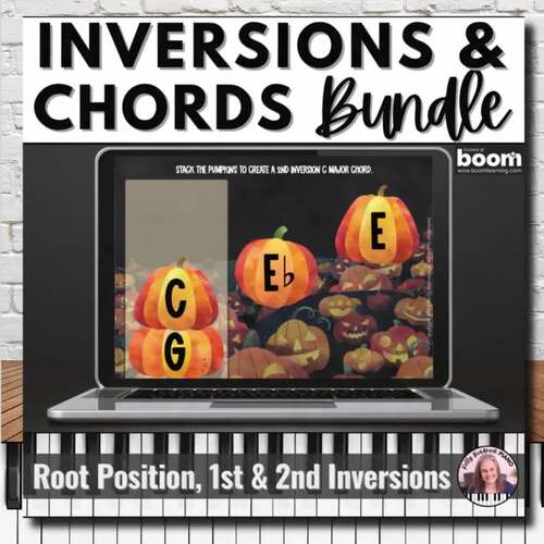 Pumpkin Major Chords and Inversions BOOM™ Cards BUNDLE - Root, 1st and 2nd
