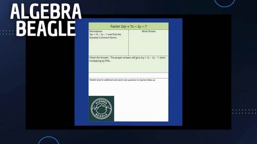 Factoring Polynomials by finding the GCF Scaffold Notes by Algebra Beagle