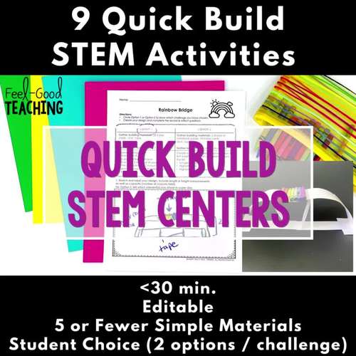 Quick Build STEM Activities for Centers and Sub Plans | Towers - Boats ...