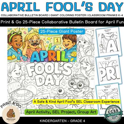 April Fool’s Day Collaborative Bulletin Board | Giant Coloring Poster ...