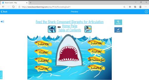 Feed The Shark Articulation: Consonant Digraphs by Petite Speech Geek
