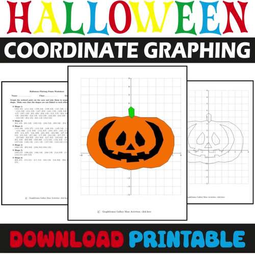 Funny Pumpkin Graphing Coordinate - Halloween Coloring Page & Plotting ...