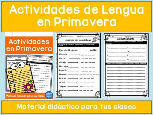 Actividades de Lengua Primaveral | Pack de actividades | TpT