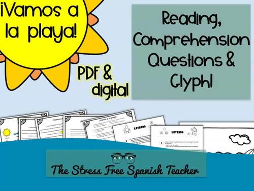 Spanish Summer CI Comprehensible Reading Beach Playa plus Glyph Pdf and ...