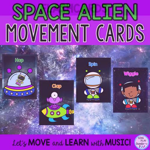 Space Alien Movement Action Cards, Brain Break Activity, Transitions
