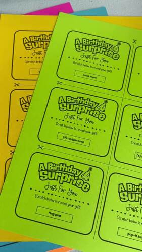 Birthday Scratch-Off Card | Editable Canva Template for Student Birthdays