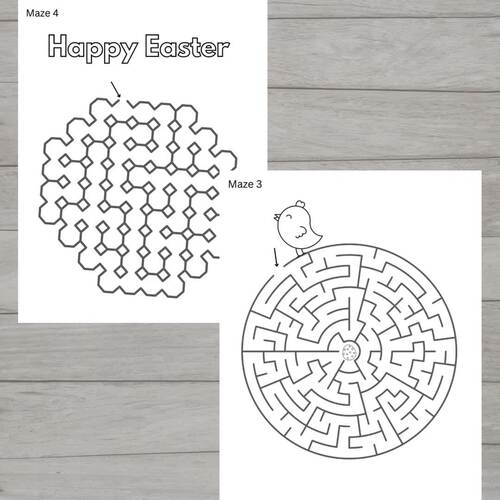 Easter Spring Bundle Indoor Games- Maze, I spy, Coloring Worksheets ...