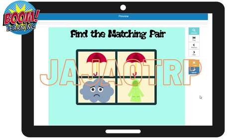 Rainy Monster Matching Day - Boom Cards Distance Learning by jajaotrp