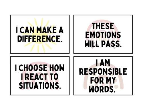 Positive Affirmation Cards/Notes - Classroom or Counseling | TPT