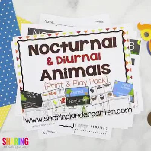 Nocturnal Animals Activities and Printables, Diurnal Animals Activities ...