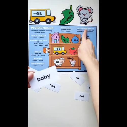 Plural Nouns LOW PREP Sorting Activity by Ladybird's Learning Garden
