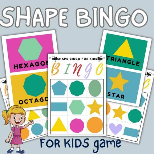 SHAPE bingo cards FOR KIDS game with flashcard - ages 3- 6 | TPT