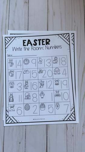 Easter Math Activity Write the Room | NUMBERS 1-20 | Tallies & Ten Frames