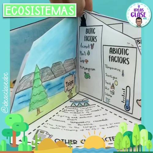 Triorama Ecosystem project- Biomes- Ecosistemas/ Biomas. Bilingual-dual
