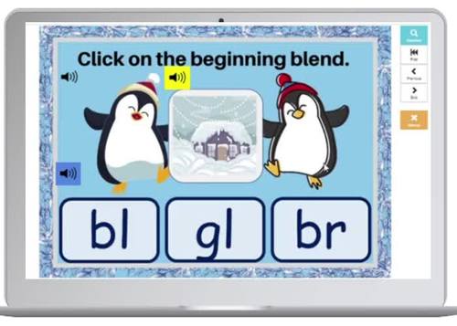 Beginning Blends: Winter (Digital Learning - BOOM CARDS) | TpT