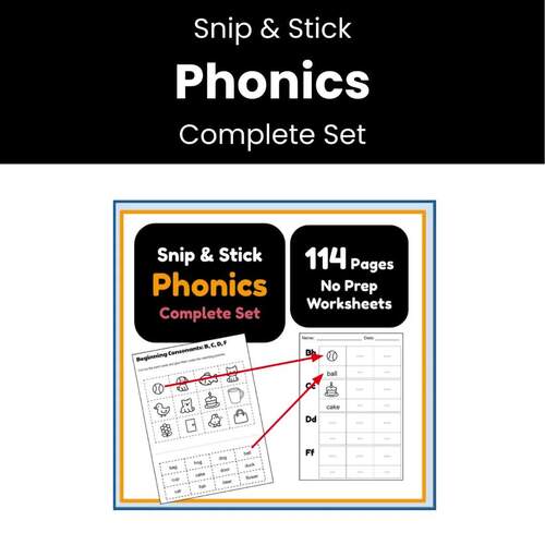 Snip & Stick: Phonics Complete Set by Connor Jeon | TPT