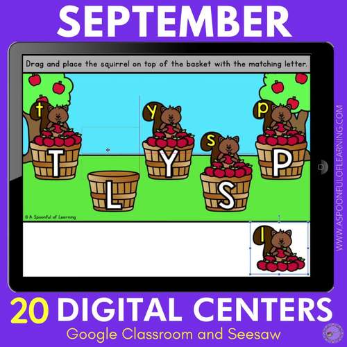 September Digital Centers for Kindergarten - Math & Literacy | Distance ...