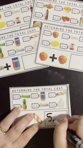Life Skills Grocery Store Money Addition Special Education Task Cards