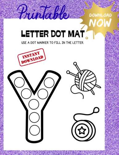 Letter Y Dot Marker Page Learn the Letter Y Activity Preschool Alphabet ...
