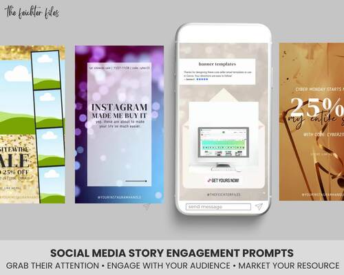 TPT Sitewide Sale Instagram Stories Promo Templates Canva Sparkle Video