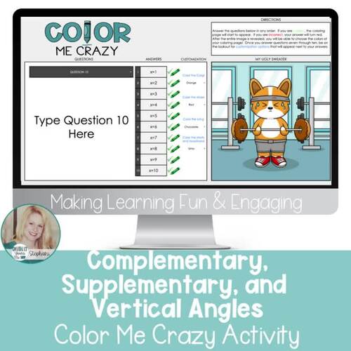 Complementary, Supplementary, & Vertical Angle Pairs Self-Checking Activity