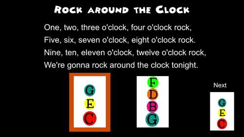 Rock Around the Clock Boomwhacker chord play along by Gingermore Music