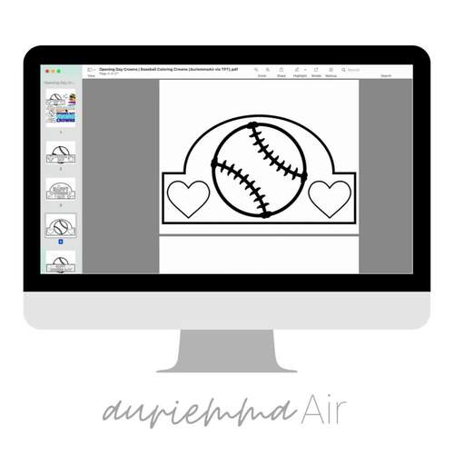 Opening Day Crowns | Baseball Coloring Crowns by AuriemmaAir | TPT